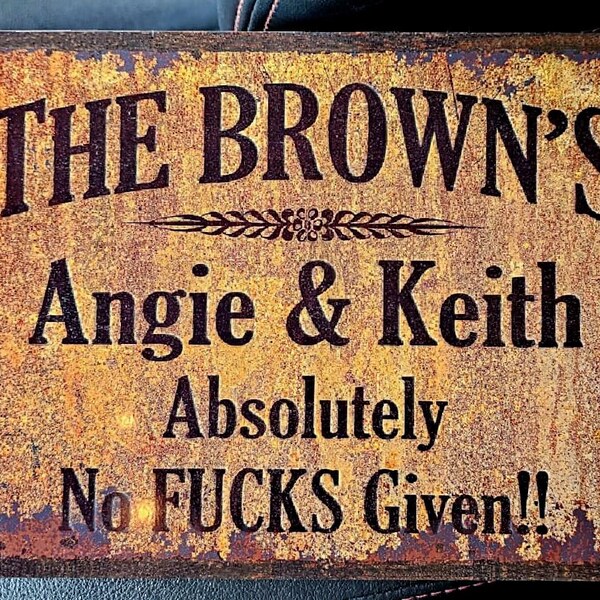 Custom Rusty Design Metal Sign: Personalized Text, Indoor/outdoor - Etsy