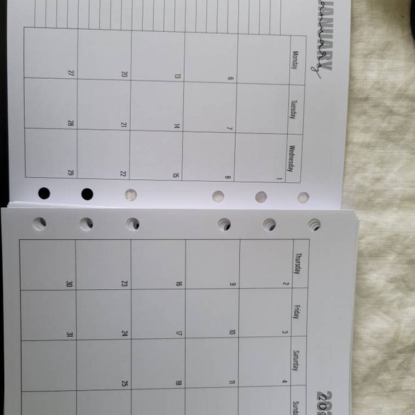 Perpetual Calendar for Your Traveler's Notebook - Printed Travelers ...