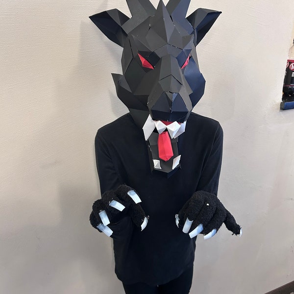 Wild WOLF MASK PAPERCRAFT Template, 3d Model Pattern for Halloween ...