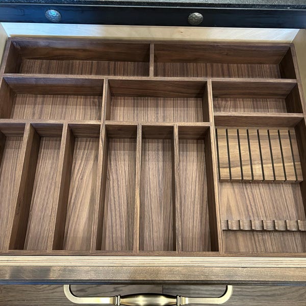 Two Tier Drawer Organizer With Sliding Tray for Utensils Silverware ...