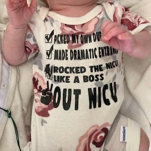 Peace Out NICU NICU Baby Onesie Nicu Graduate Going Home Onesie Preemie ...