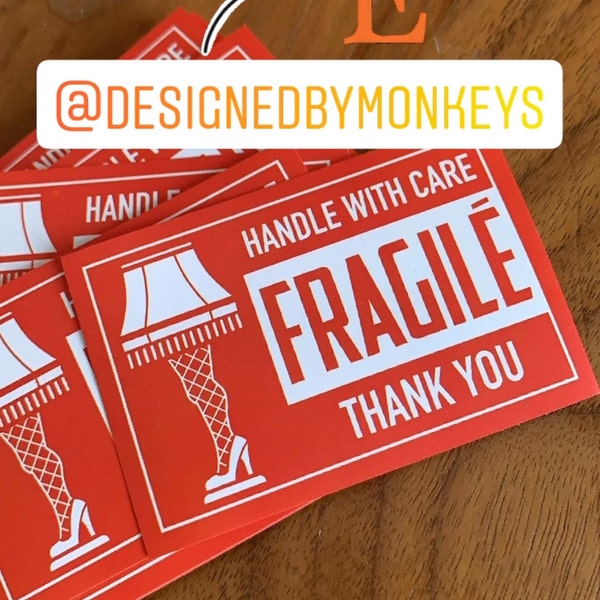 FRAGILE Mailing Labels - A Christmas Story, Leg Lamp, Etsy Sellers: 10 ...