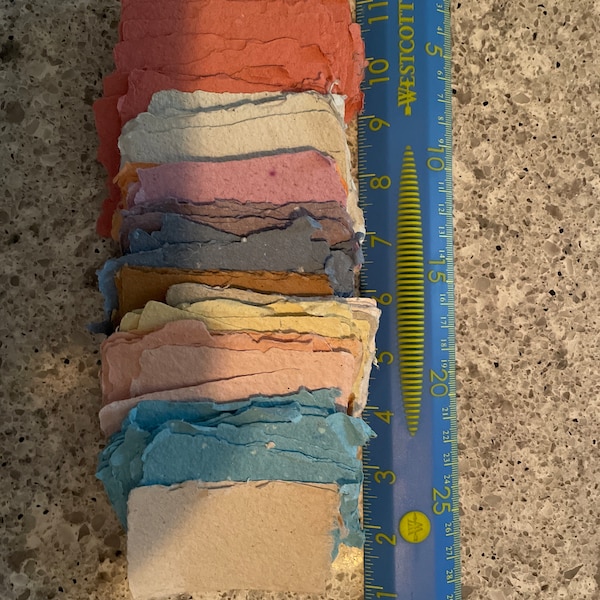 10 Assorted Sheets of Handmade Recycled Paper, Eco Friendly, Textured ...