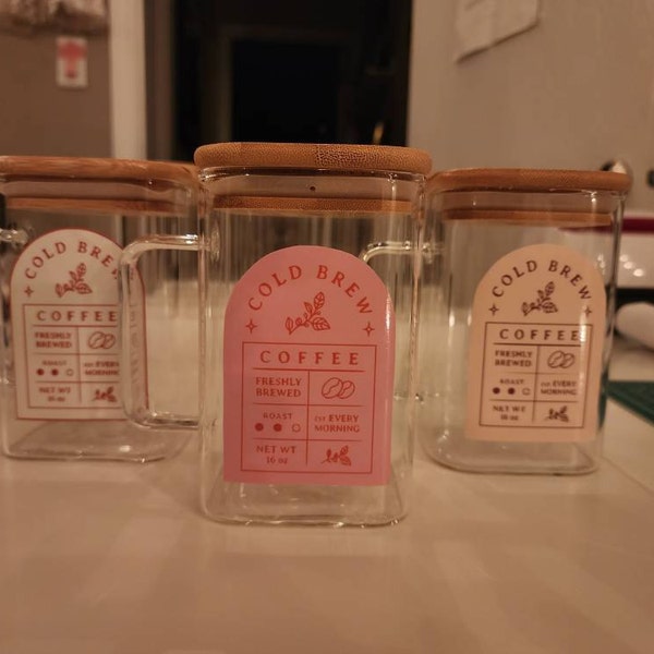 Coffee Label SVG PNG Bundle | Cold Brew Coffee Label | Sticker File ...