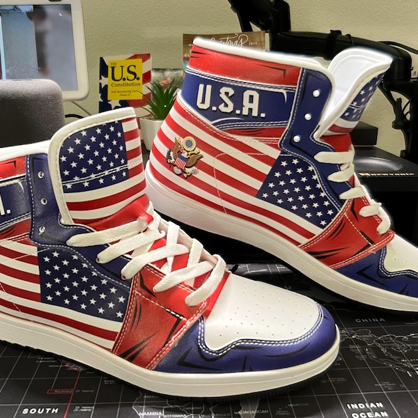 Great Wave off Kanagawa High Tops, Wave off Kanagawa Shoes, Katsushika ...