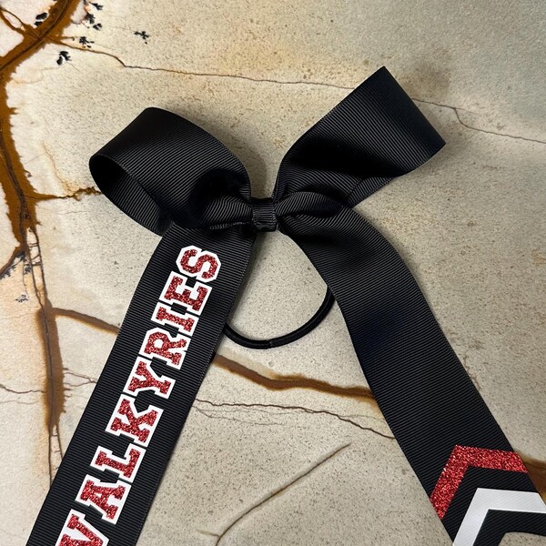 Cheer Game Day Long Tail Hair Bow, Personalized With Your Team Colors ...