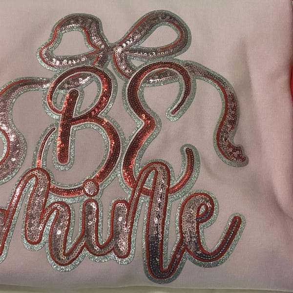 Be Mine With Bow Patch, Valentine's Day Sequin Patch, DIY Patch, Iron on Patch - Etsy