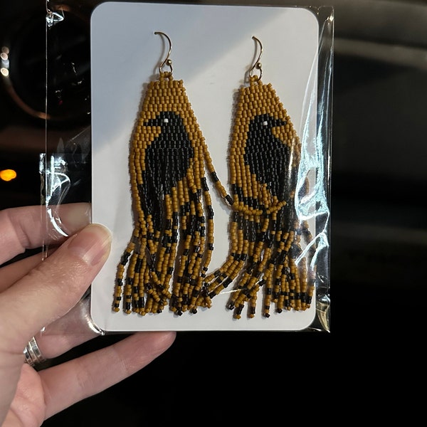 THE OSAGE // Beaded Earrings Beaded Fringe Earrings Native American ...