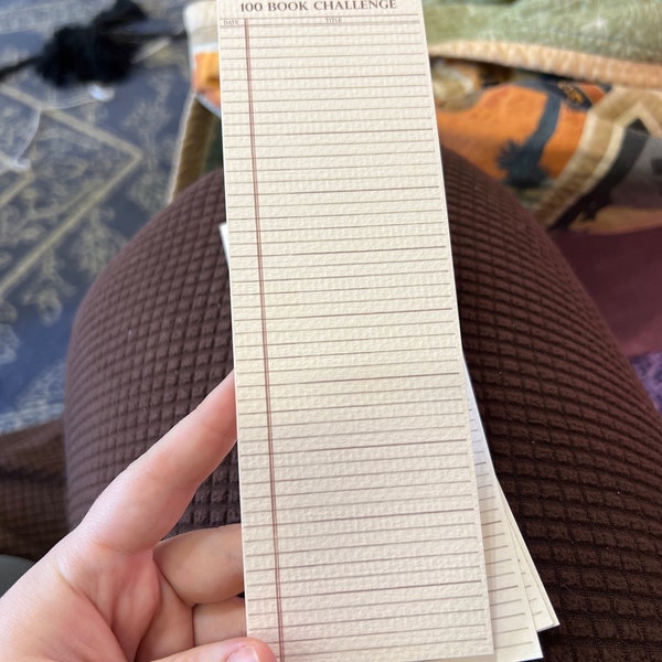 100 Book Challenge Library Card | Reading Log Tracker Bookmark - Etsy
