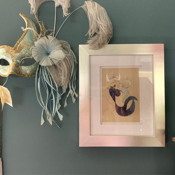 Crescent Moon Mermaid Print, Luna Little Mermaid Art, Celestial Mermay ...