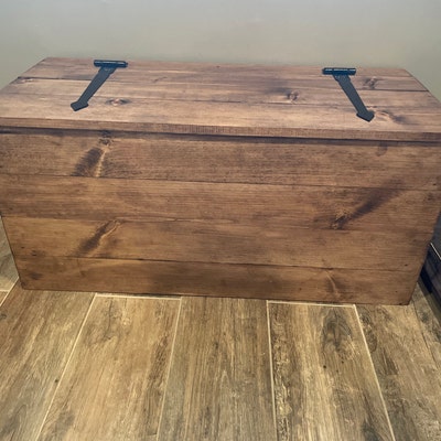 Farmhouse Wooden Chest / Storage Chest/ Rustic Stained Trunk / Hope ...