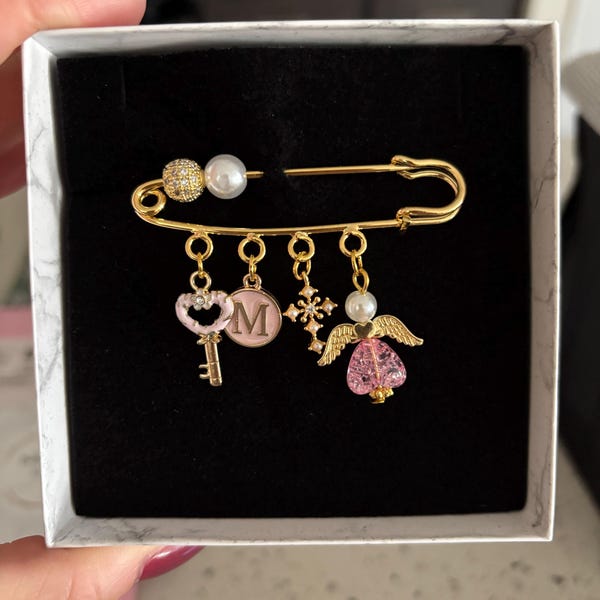 Make Your Own 4 Loop Pin | Personalized Baby Pin | Baptism Pin | Baby ...