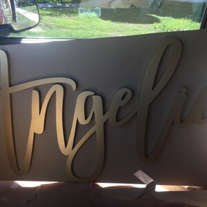 24 1/4 thick laser cut name sign / custom wood name / | Etsy