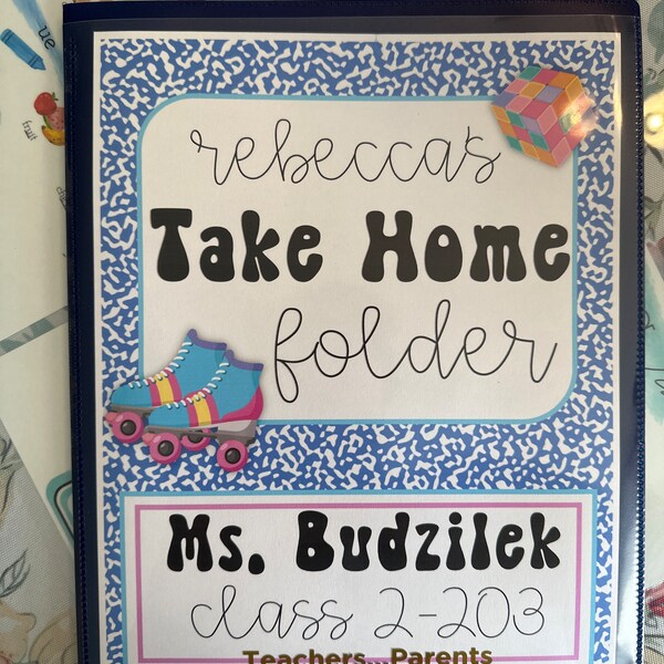 Retro Editable Take Home Folder Covers and Labels (PPT & PDF) - Etsy