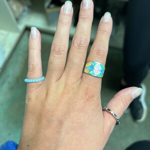 Baby Blue Dainty Beaded Ring - Etsy Canada