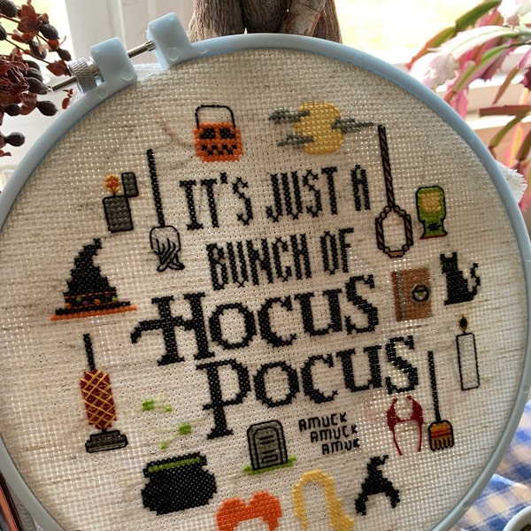 It's Just a Bunch of Hocus Pocus Circle Cross Stitch Pattern | PATTERN ...