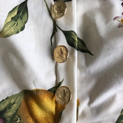 10 Small Gold Coin Buttons - Etsy