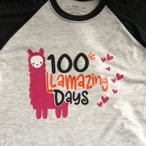 100 Days Svg 100th Day of School Svg Llama Svg 100 - Etsy