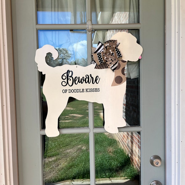 LABRADOODLE GOLDENDOODLE Door Hanger, Dog Door Hanger, Doodle ...