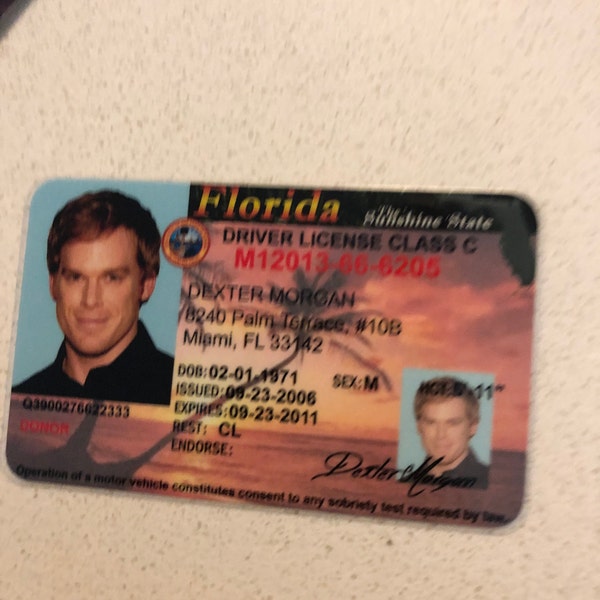 Dexter TV Series Dexter Morgan Driver's License Cosplay Prop - Etsy