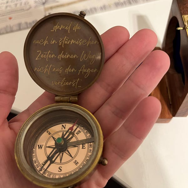 Customizable Compass With Personalized Message - Perfect for Travelers ...