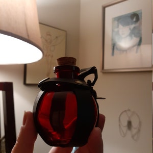 Small Potion Bottle With Clasp Glass Potion Bottle With Leather Holder ...