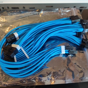 Customized Corsair Full Modular Psu Cables Sleeved Silver Plated Cables ...