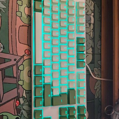 173pcs Cute White Black & Orange Keycaps Set for Mechanical Keyboard ...