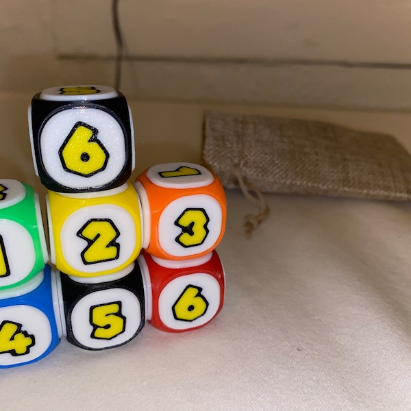 Dnd Dice Set Mario Themed Polyhedral Dice for RPG D4 D6 D8 D10 D% D12 ...