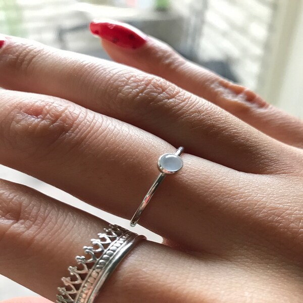 Moonstone Stacking Ring, Moonstone Ring, Engagement Ring, June ...