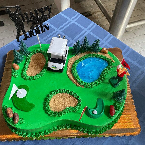 MAN OR WOMAN Custom Name/age Golf Cake Topper, Golf Party Decorations ...