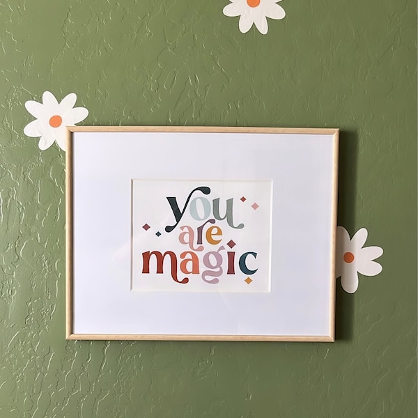 You Are Magic Printable Art, Boho Retro Kid Room Art, Modern Playroom ...