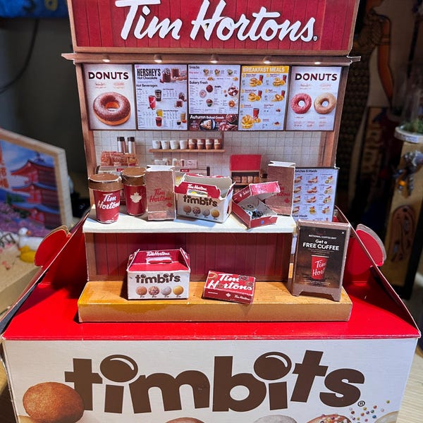 Tim Hortons Coffee Shop- DIY Scenery Miniature Craft Kit,,coffee Cup ...