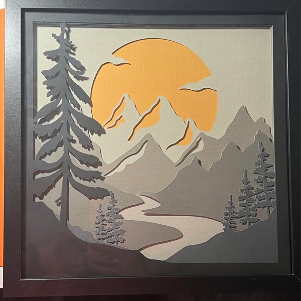 Layered Mountain Scene SVG Cut File for Laser Cutting, CNC Project ...