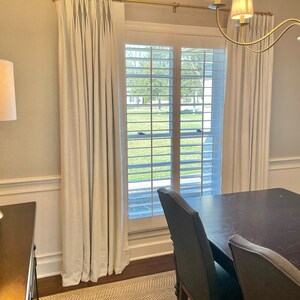 Designer Off-white Drapery Weight Linen Mix Lined Curtain Panel Fabric ...