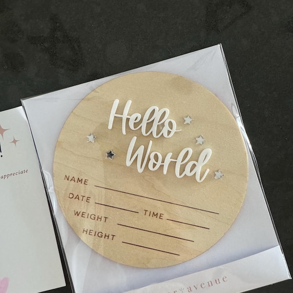 Hello World Sign, Baby Announcement, Hello World Wooden Sign, Baby ...