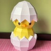 Chick in Egg Papercraft 3D DIY Low Poly Paper Crafts Easter Decor Model ...