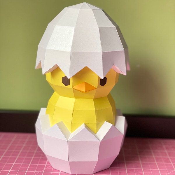 Chick in Egg Papercraft 3D DIY Low Poly Paper Crafts Easter Decor Model Template - Etsy