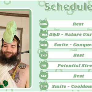 Green Twitch Stream Schedule Template・ Cute Green Simple Twitch ...