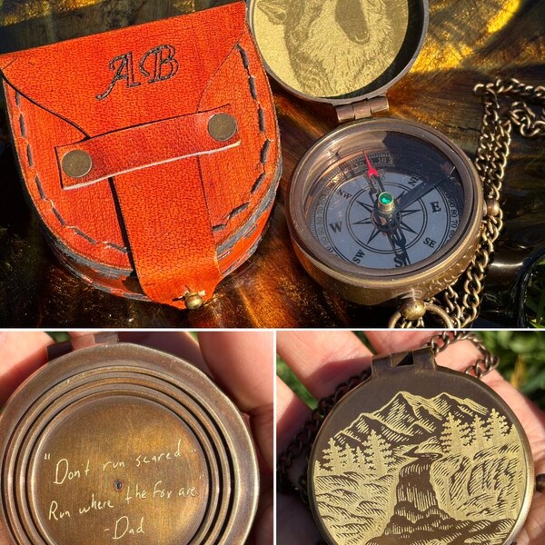 Personalized Engraved Compass, Custom Gift for Baptism, Adventure ...