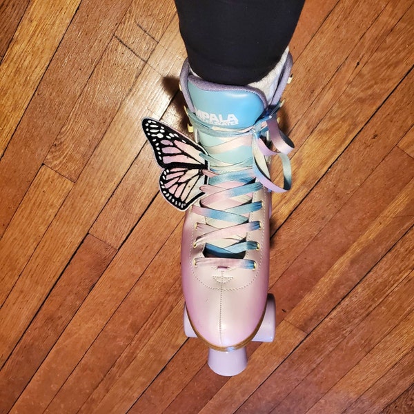 Confetti Rainbow Monarch Skate Wings, Shoe Wings, Roller Skate Wings - Etsy