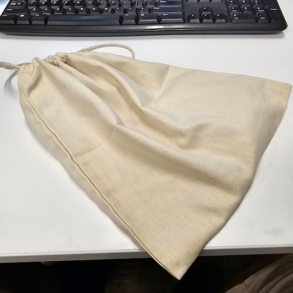 100% Cotton Canvas Muslin Bags, Reusable Double Drawstring Bags, Gift ...
