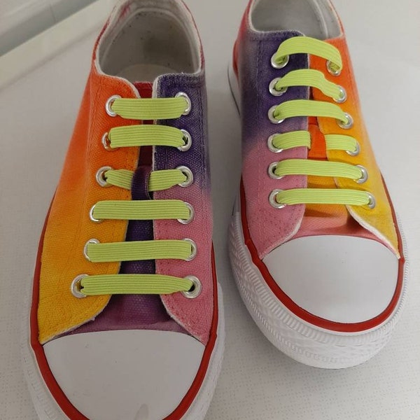 Custom Hand Painted Rainbow Shoes, Rainbow Sneakers - Etsy