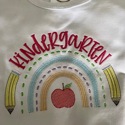 Kindergarten Rainbow Grade Machine Embroidery Applique Design 5 Sizes ...