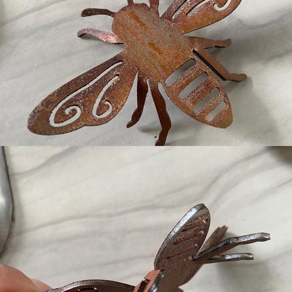 Rusty Metal Honey Bee- Rusty Insect - Pagan Garden Gift - Rusty Bee ...