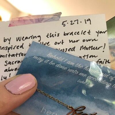 Fiat Bracelet With Lapis Stone, Catholic Gifts, Catholic Jewelry ...