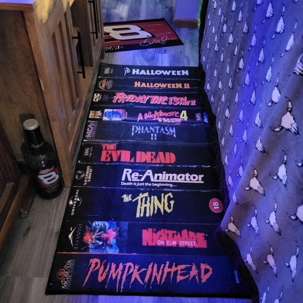 Retro Movies, VHS Films, Horror, Modern Rug, Colorful Rug, Art Rug ...