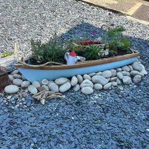 Large Boat Planter, Personalised, Plant/flower Pot, Garden, Pond, Home ...