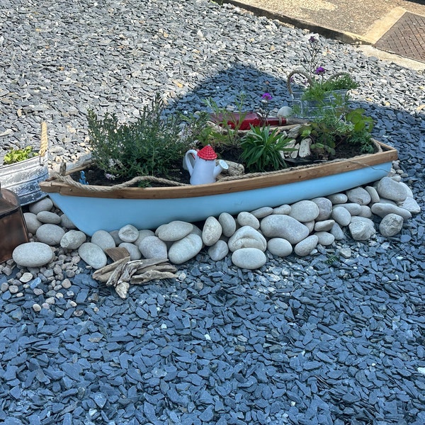Large Boat Planter, Personalised, Plant/flower Pot, Christmas Gift ...