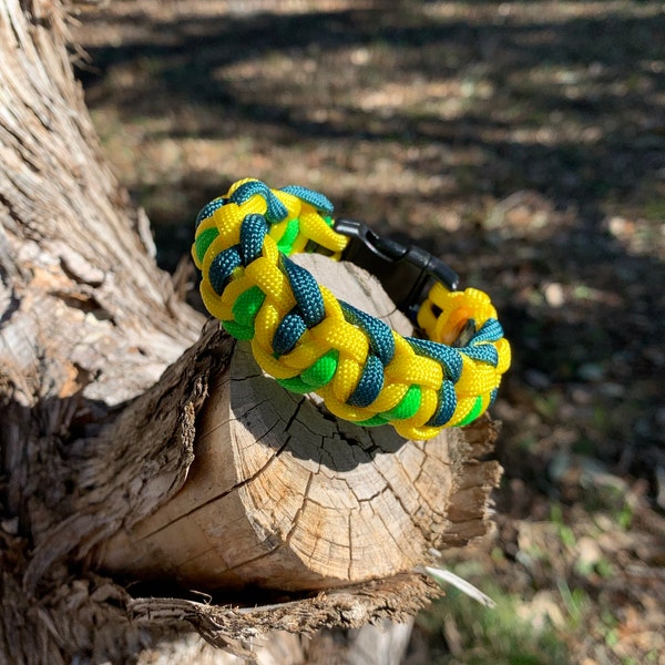 Custom 3-color Paracord Bracelet: Modified Cobra Knot, Team Colors - Etsy